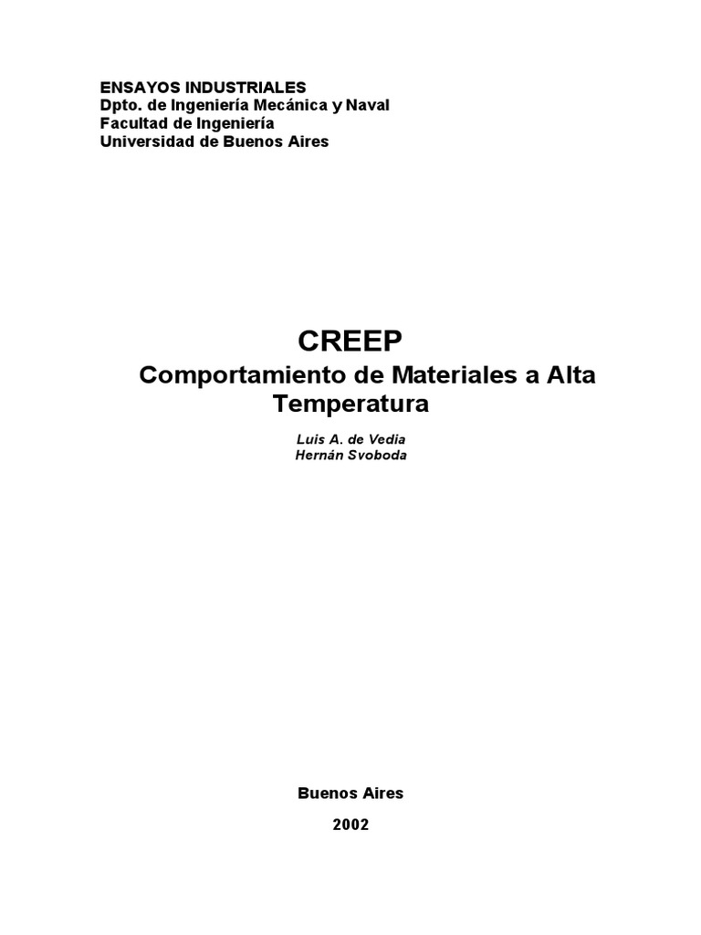 Ensayo de Creep en Materiales | PDF | Fluencia (deformación) | Rieles