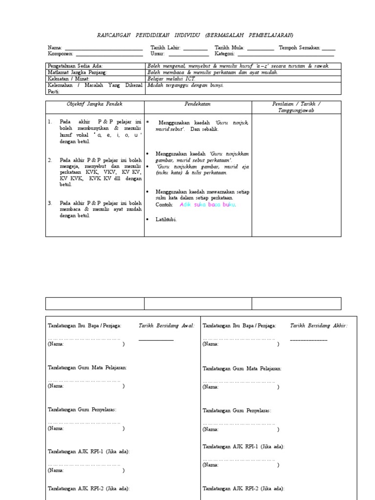 Rpi Pendidikan Khas | PDF