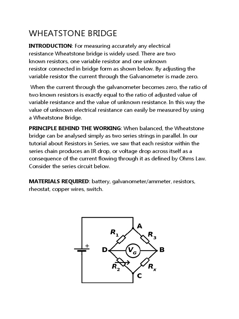 Wheatstone Bridge | PDF | Series And Parallel Circuits | Resistor