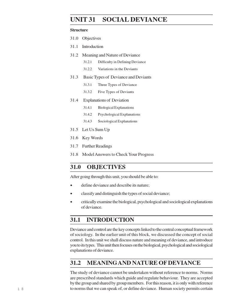 Understanding Social Deviance Types | PDF | Deviance (Sociology) | Norm ...