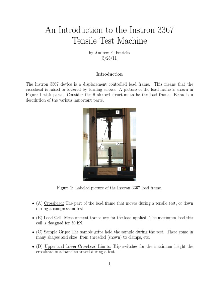 Instron 3367 Frerichs Guide | PDF | Stress (Mechanics) | Menu (Computing)
