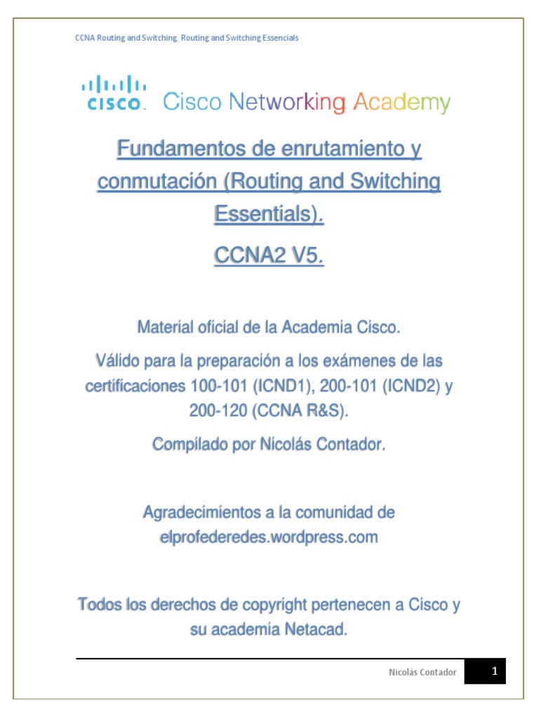 PDF Ccna2 v5 | PDF | Conmutador de red | Red de computadoras