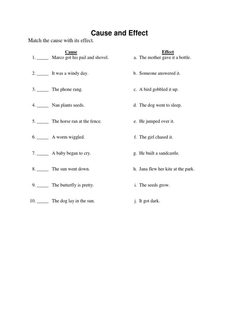 Cause and Effect. Test | PDF