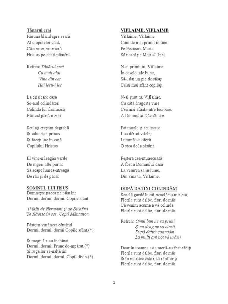 Versuri Colinde | PDF