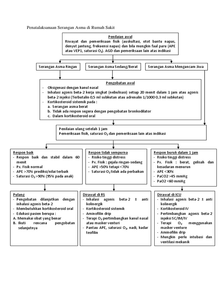 Penatalaksanaan Serangan Asma Di Rumah Sakit | PDF