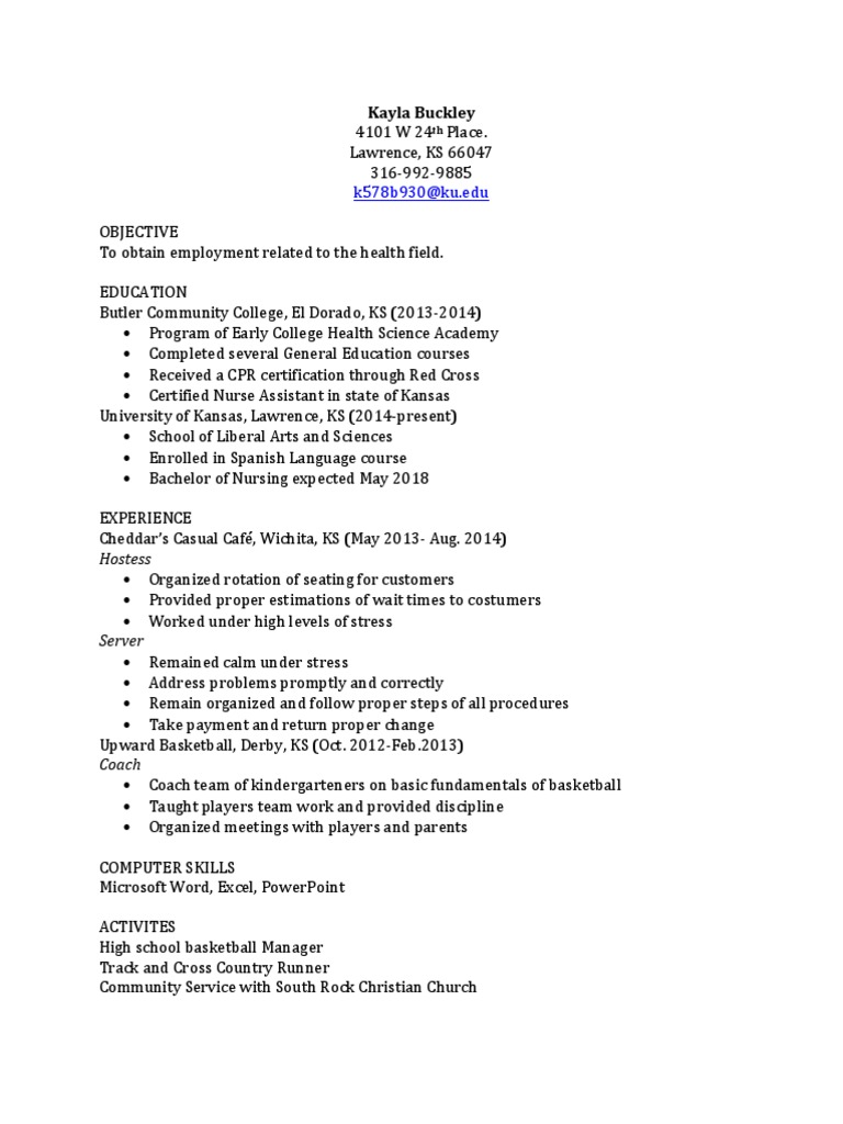 K578b930@ku - Edu: Kayla Buckley | PDF