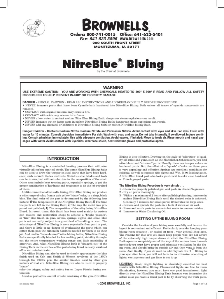 Inst-362 Nitre Bluing Bluing | PDF | Rust | Water
