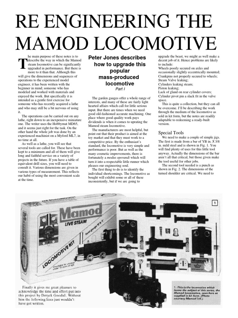 Re Engineering The Mamod | PDF | Steam Locomotive | Piston