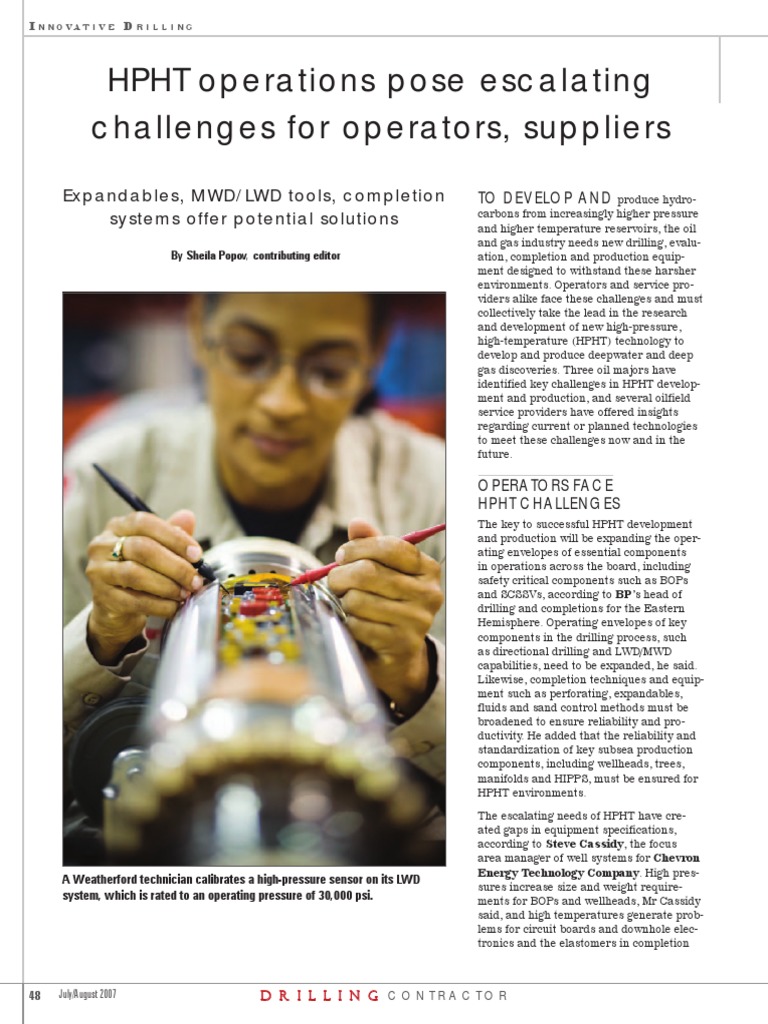 HPHT Operations | PDF | Oil Well | Casing (Borehole) HPHT Operations | PDF | Oil Well | Casing (Borehole)