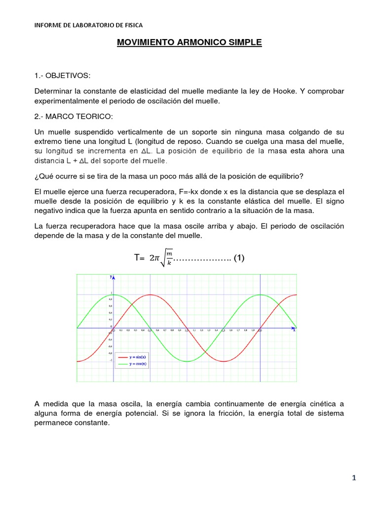 Movimiento Armonico Simple | PDF | Masa | Movimiento (física)