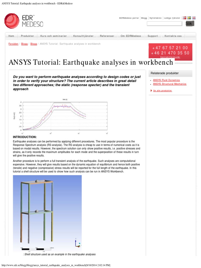 ANSYS Tutorial - Earthquake Analyses in Workbench - EDR&Medeso | PDF ...