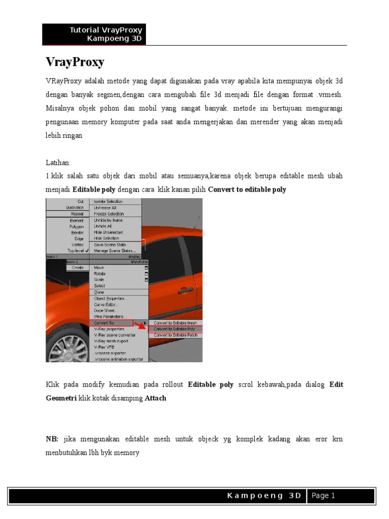 V-Ray Render (Autodesk 3DS Max) - Tutorial Proxy | PDF