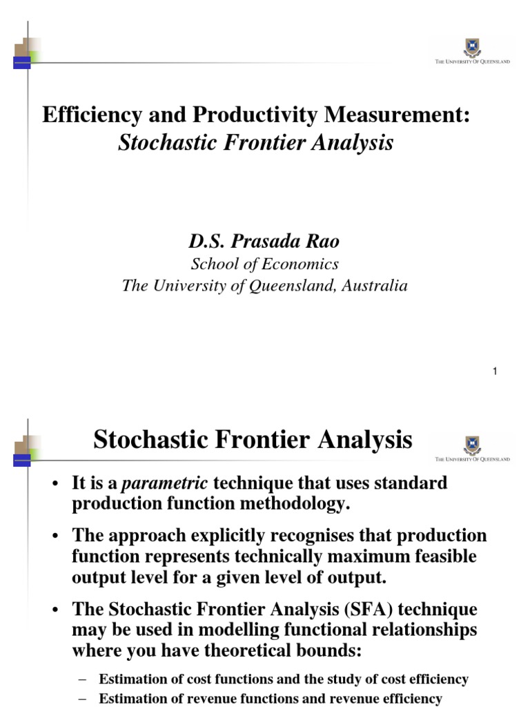 Stochastic Frontier Analysis Guide | PDF | Ordinary Least Squares | Production Function