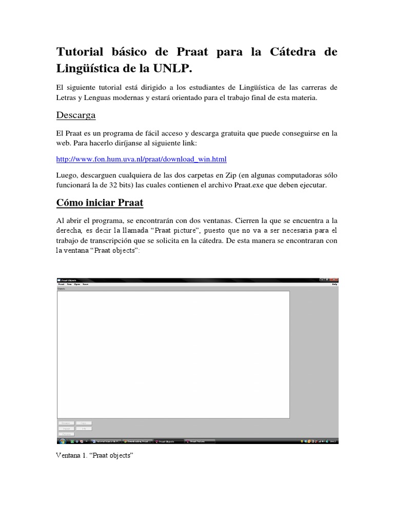 Tutorial Praat | Descargar gratis PDF | Ventana (informática) | Archivo de computadora