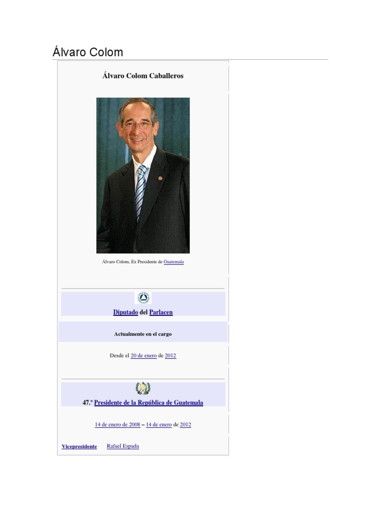 Álvaro Colom | PDF | Guatemala | Gobierno