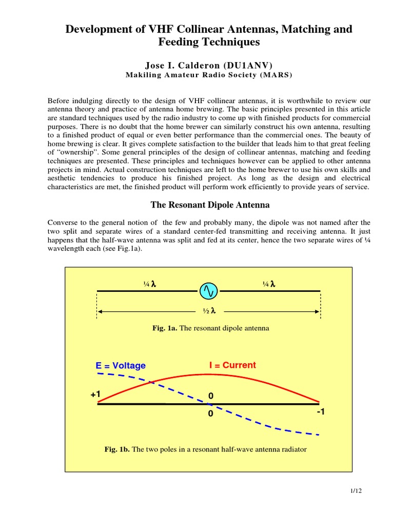 Development of Collinear Anten | PDF | Antenna (Radio) | Coaxial Cable
