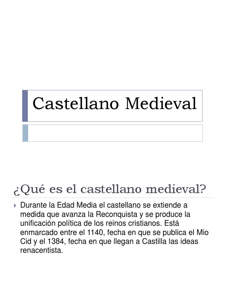 Castellano Medieval | PDF | Lengua española | Idiomas
