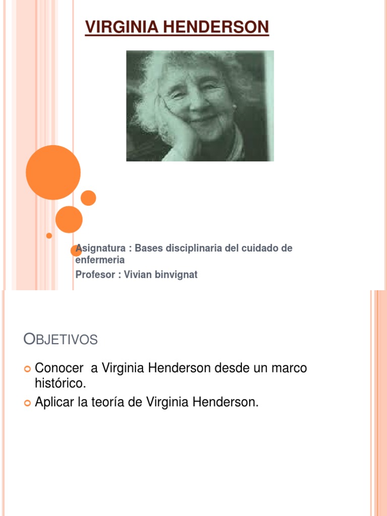 Virginia Henderson | Enfermería | Bienestar | Prueba gratuita de 30 ...