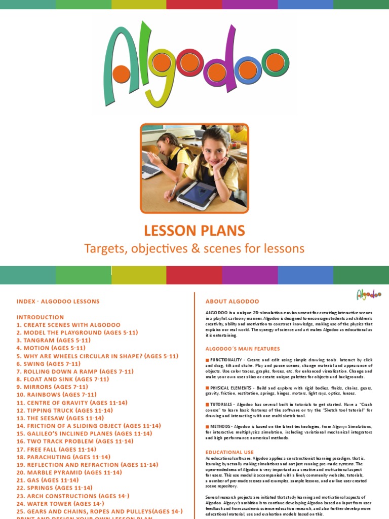 Algodoo Lessons | PDF | Rainbow | Force