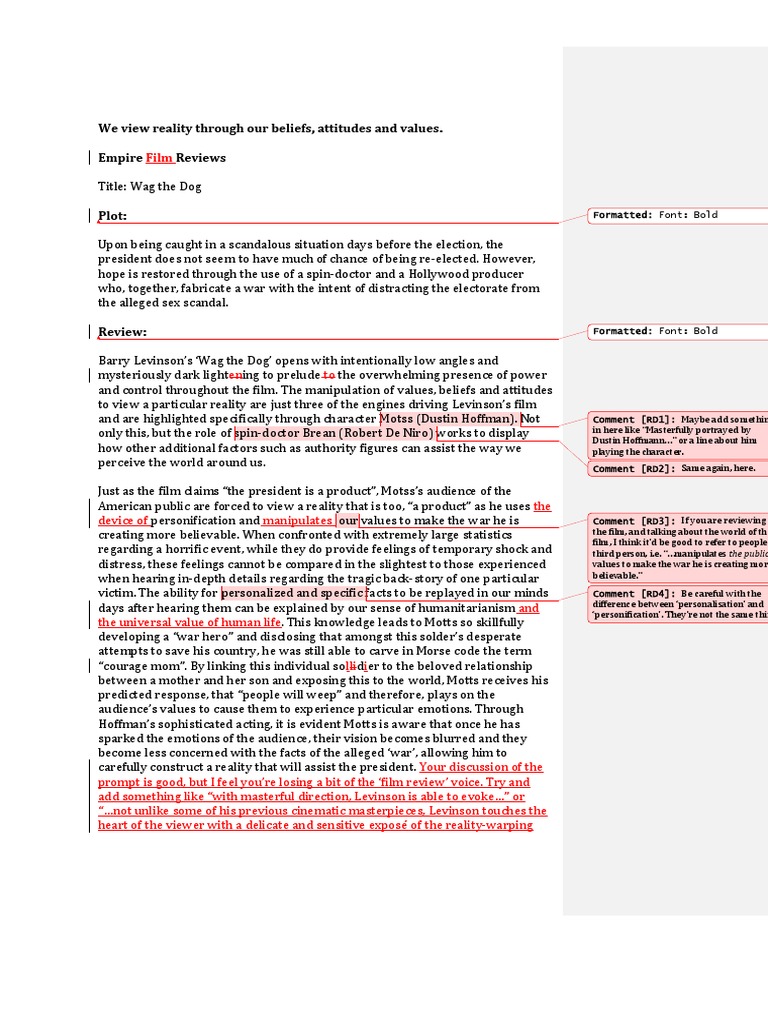 Wag The Dog Film Analysis | PDF