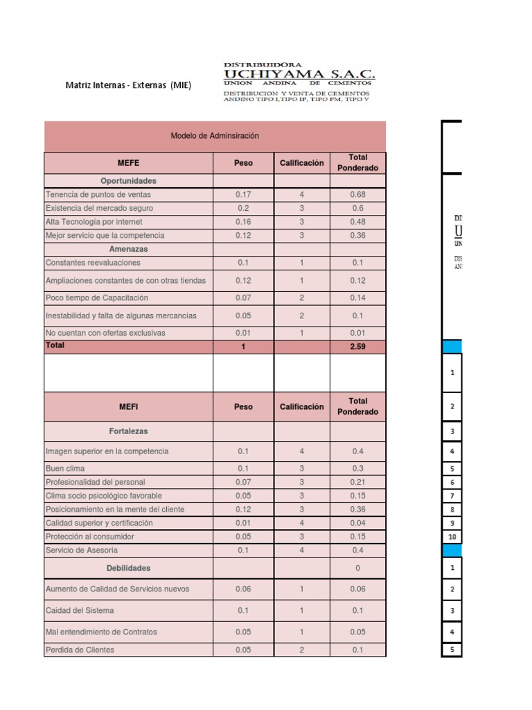Matriz Mie | PDF | Calidad (comercial) | Marketing