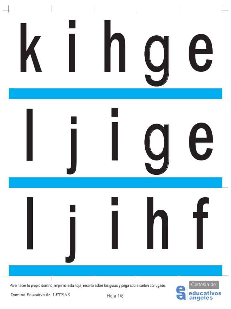 Dominó Educativo de Letras para Imprimir | PDF