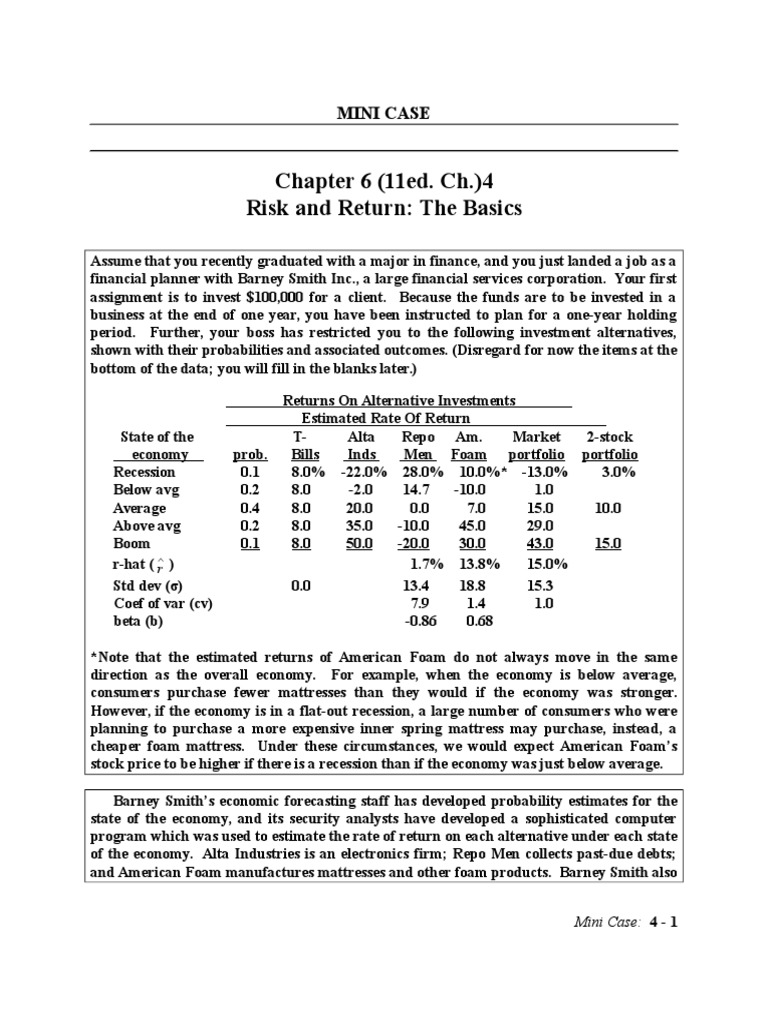 FM11 CH 04 Mini-Case Old6 | PDF