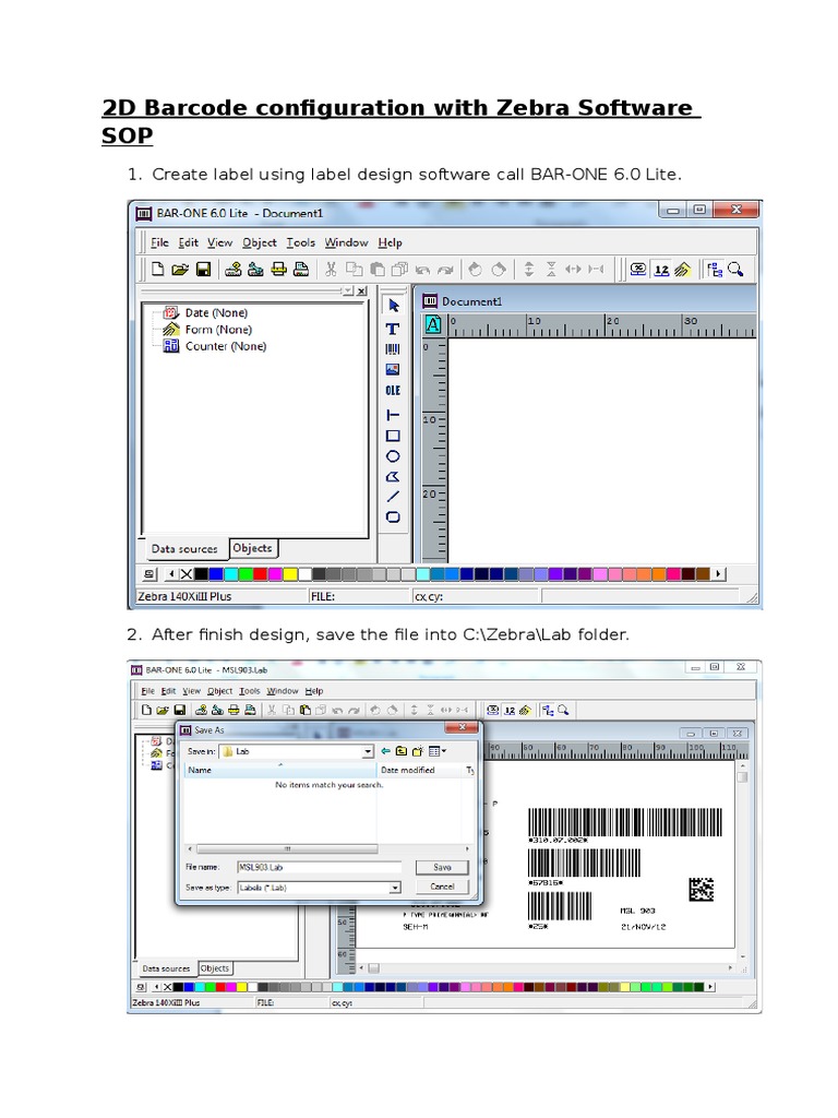 Zebra Barcode Configuration SOP | PDF