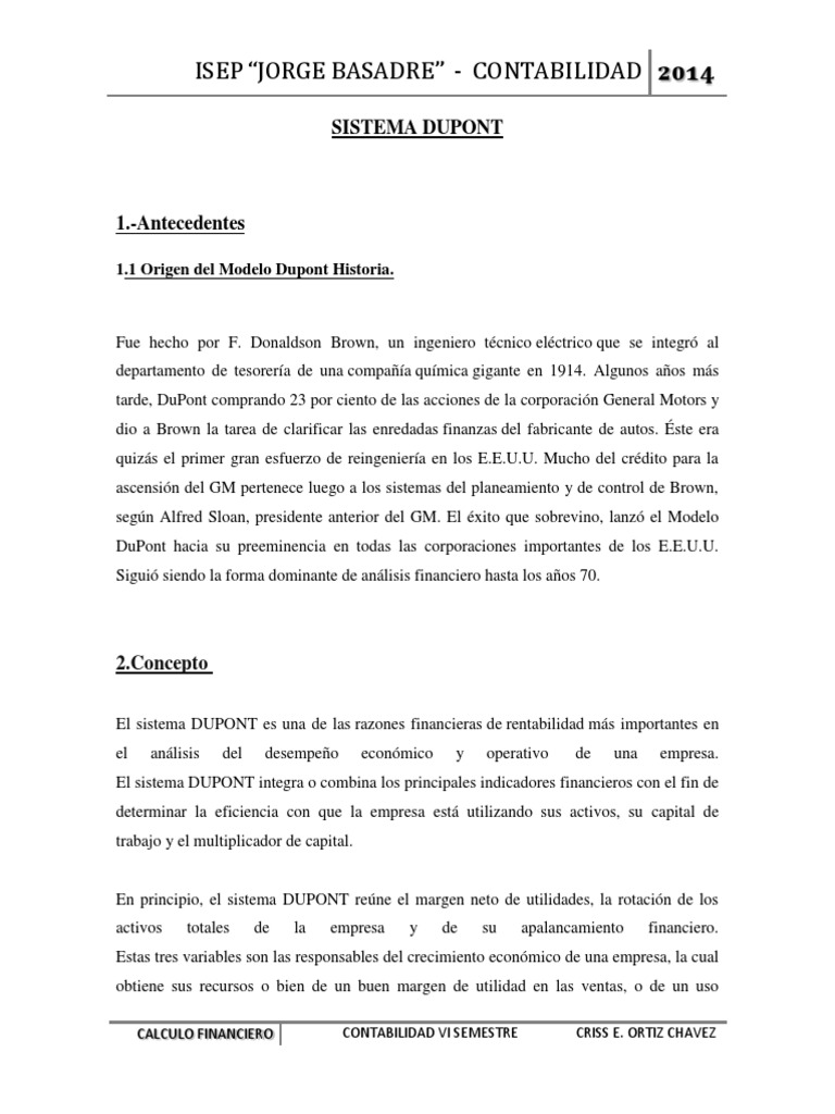 Método Dupont Caso Practico | PDF | Rentabilidad sobre recursos propios | Apalancamiento (Finanzas)