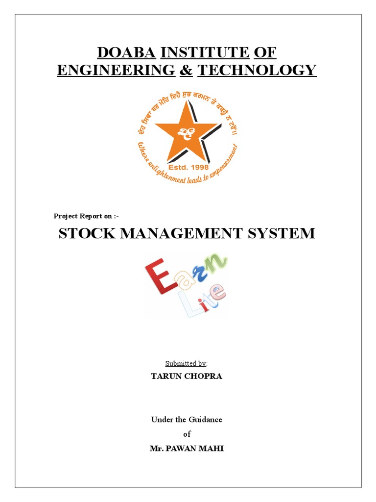 Stock Management System | PDF | Invoice | Databases