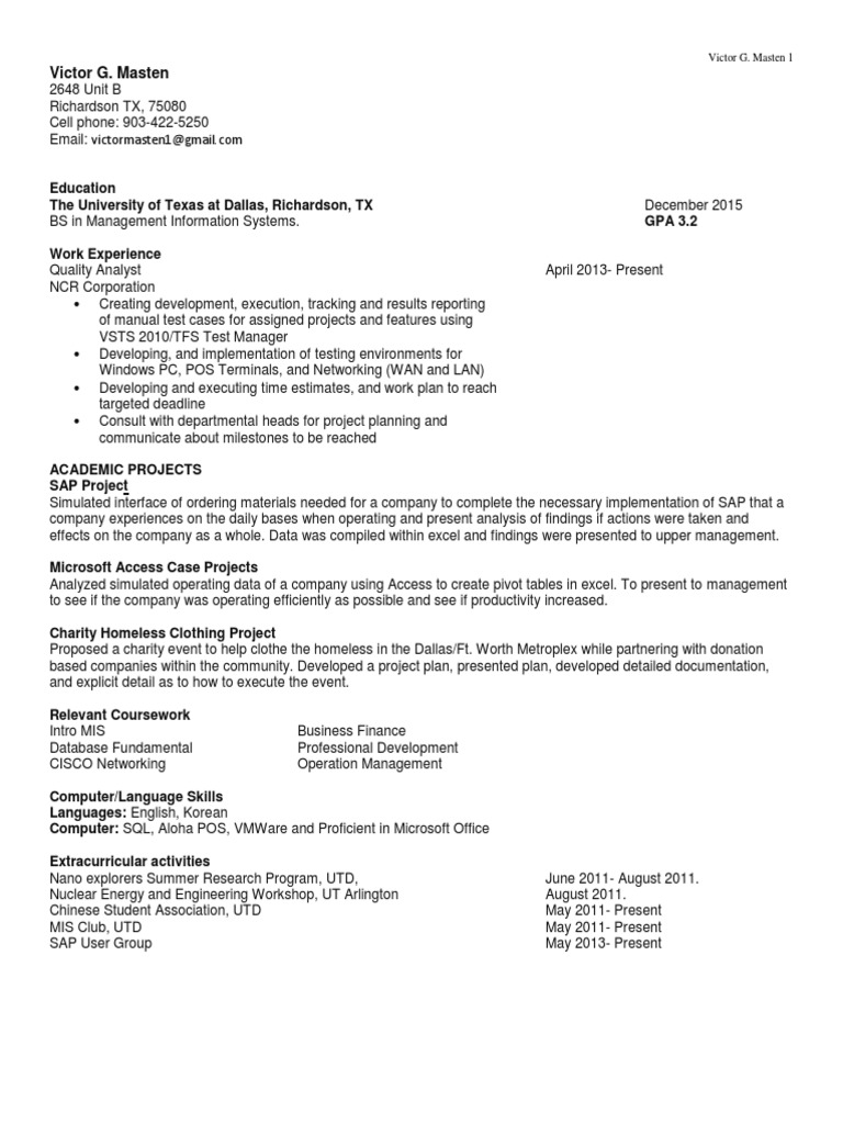 Victor Resume 1 | PDF