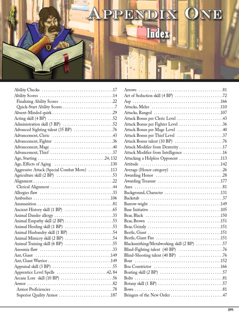 HackMaster Basic Index | PDF | Fantasy | Dungeons & Dragons