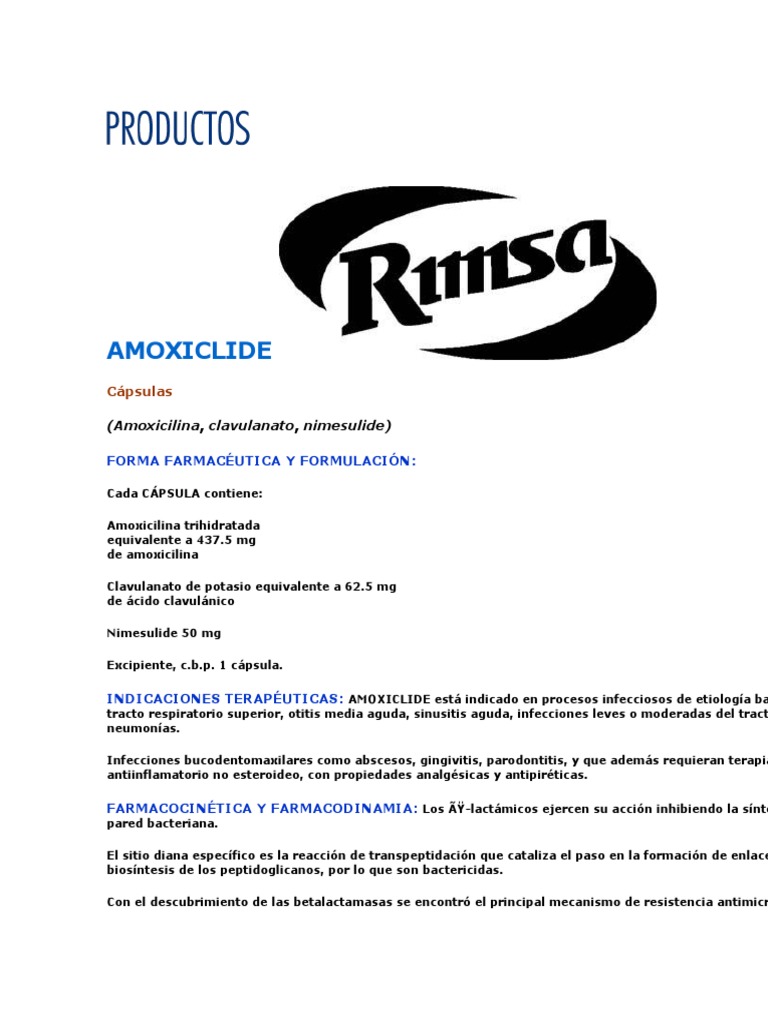 Amoxiclide... Antibiotico Amplio Espectro | PDF | Droga anti ...