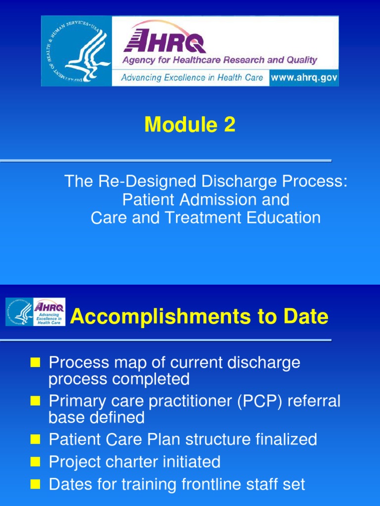 The Re-Designed Discharge Process: Patient Admission and Care and ...