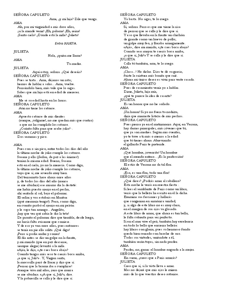 Conversación sobre el matrimonio de Julieta | PDF | Romeo y Julieta