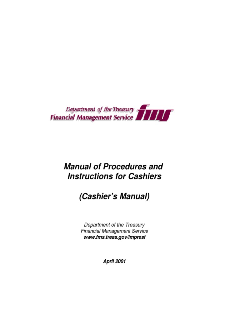 Manual of Procedures and Instructions For Cashiers (Cashier's Manual) | PDF