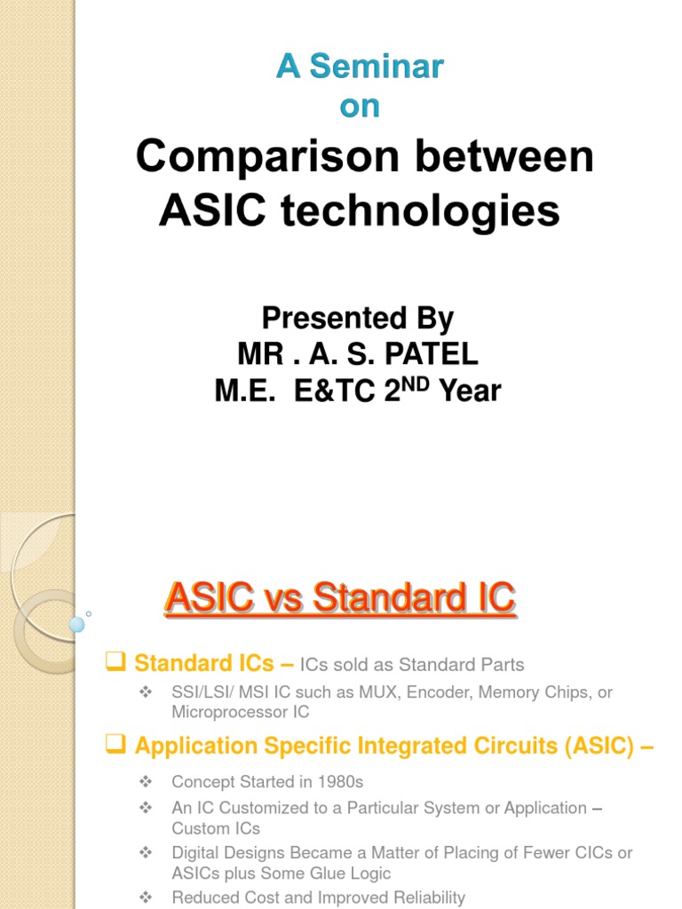 Comparison Between ASIC Technology | PDF | Integrated Circuit ...