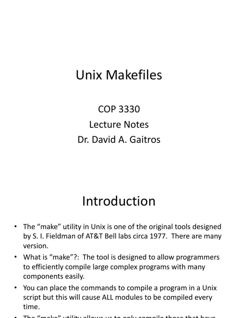 Unix Makefiles | PDF | Computer Architecture | Computer Engineering
