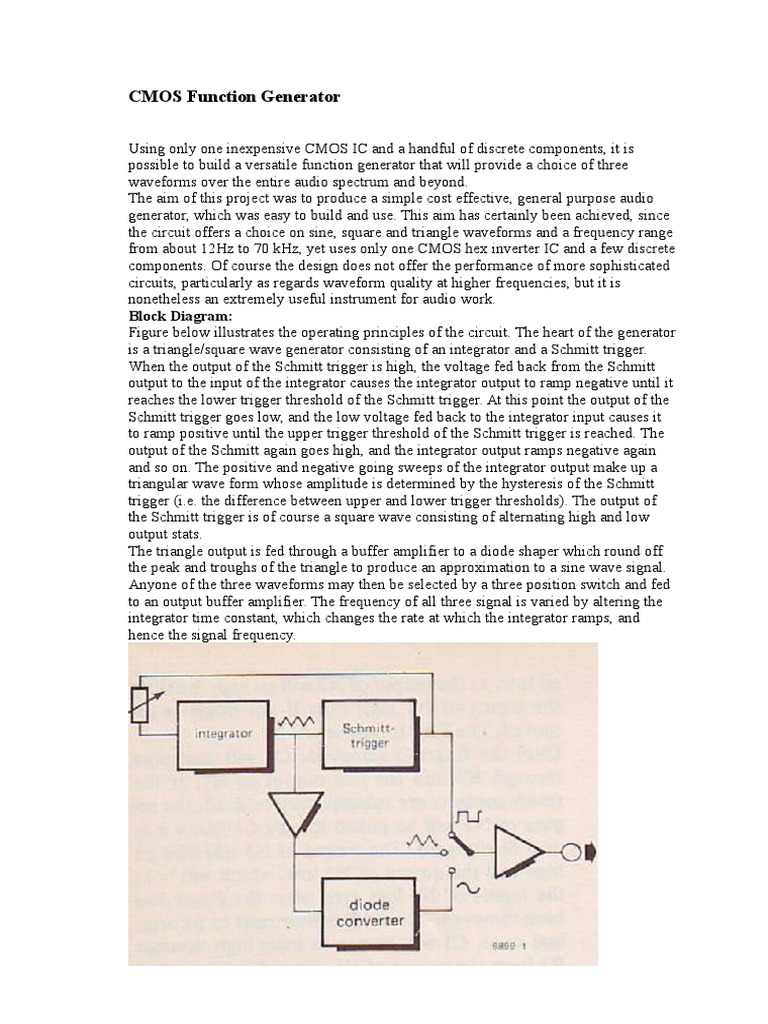 CMOS Function Generator | PDF | Power Inverter | Amplifier