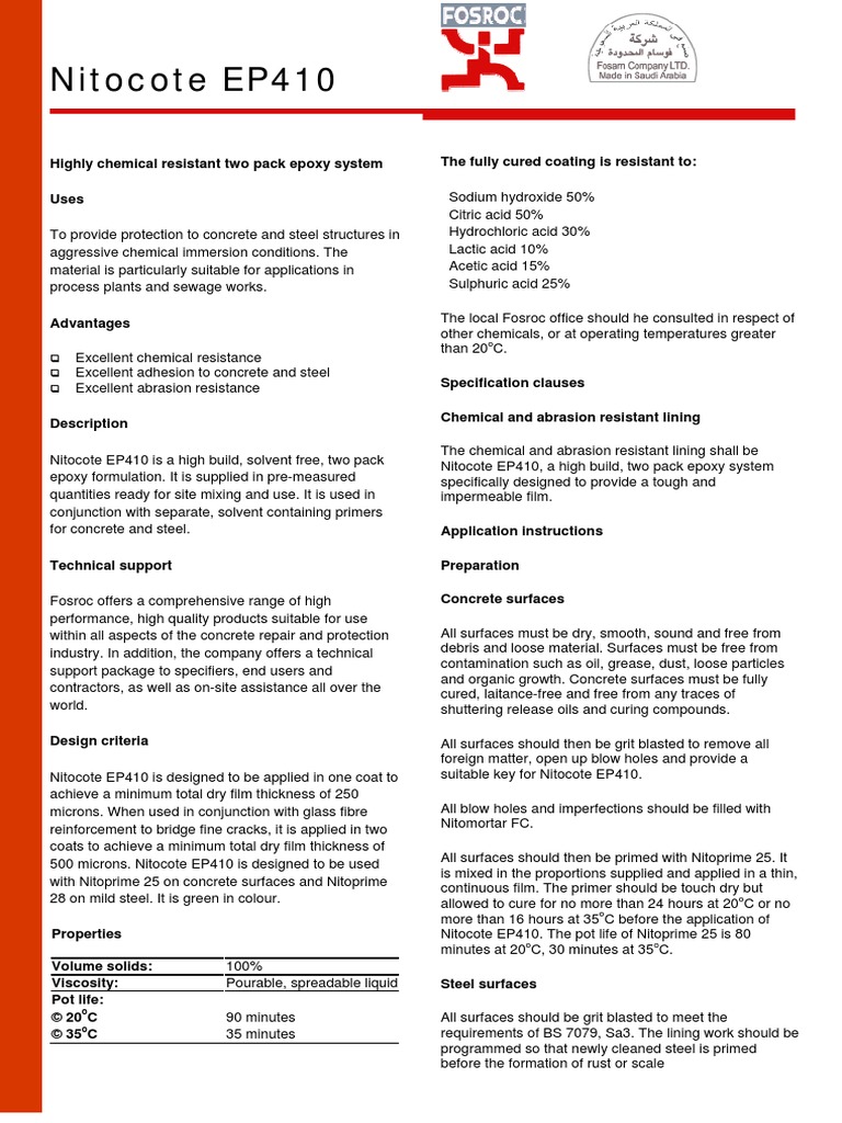 Nitocote Ep410 | PDF | Epoxy | Flammability