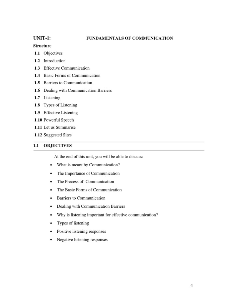 Unit 1 Fundamentals Of Communication Pdf Pdf Nonverbal Communication Communication