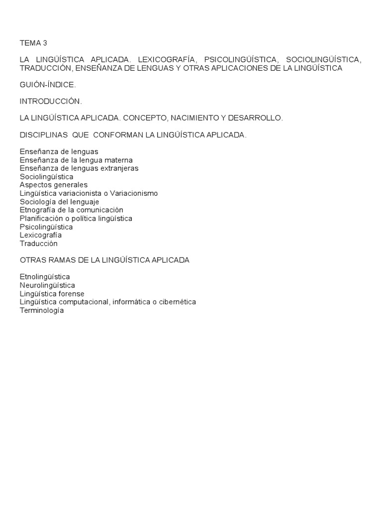 TEMA 3. Oposiciones Secundaria | PDF | Sociolingüística | Lingüística