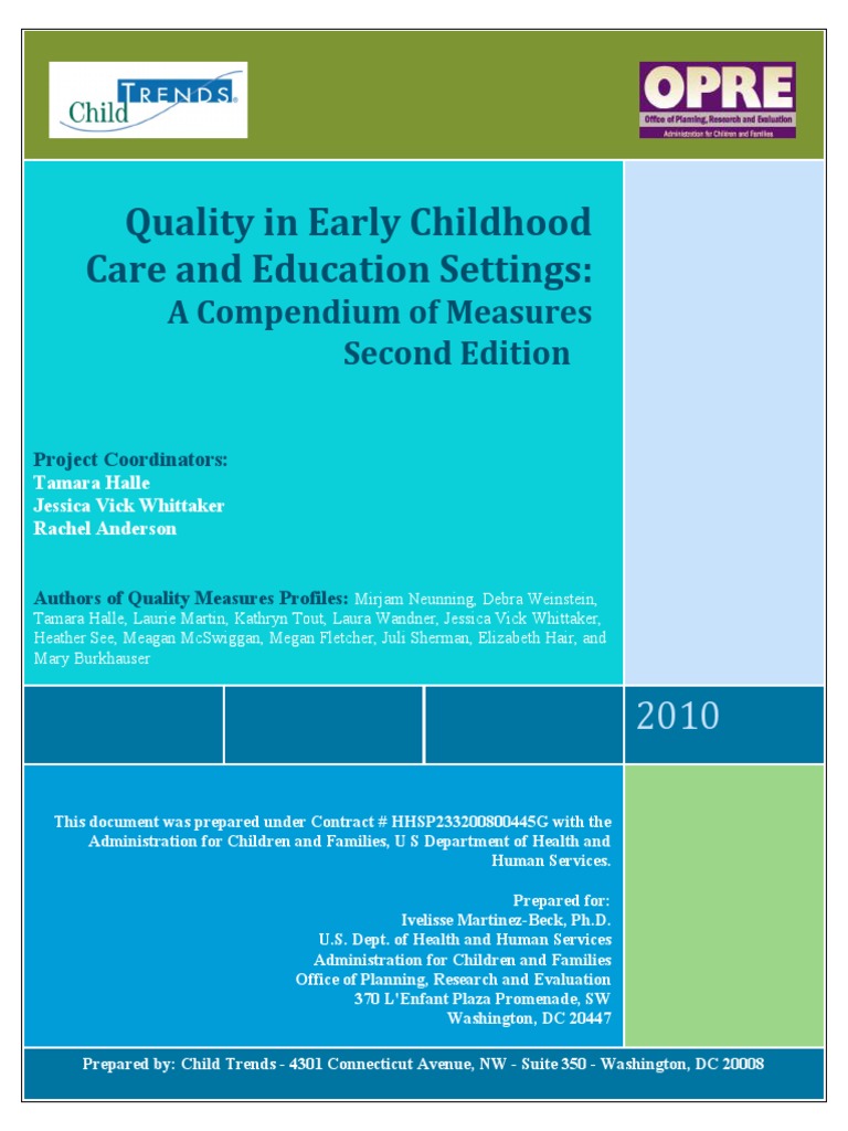 Quality in Early Childhood | PDF | Preschool | Early Childhood Education