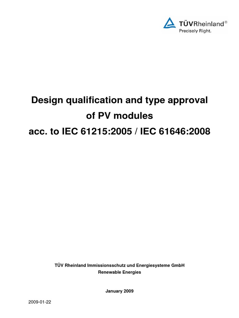 Iec 61215 | PDF | Photovoltaics | Solar Panel