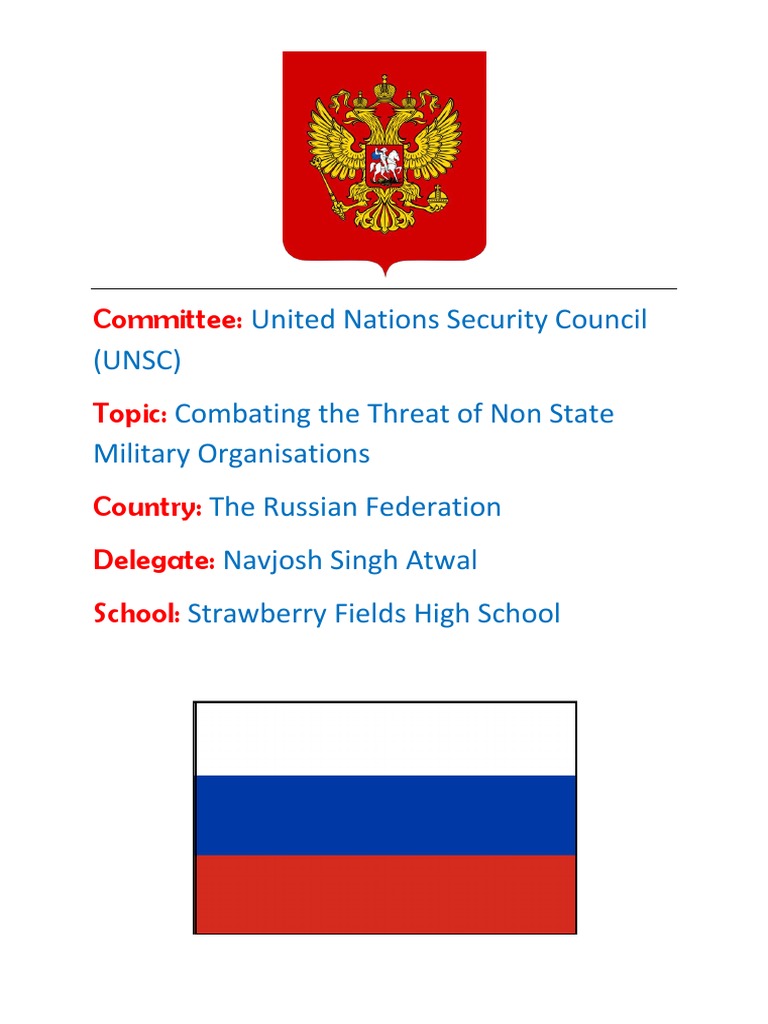 Russia UNSC Position Paper | Russia | International Politics