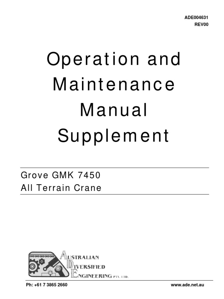 Grove GMK7450 Ingles | PDF | Crane (Machine) | Leak