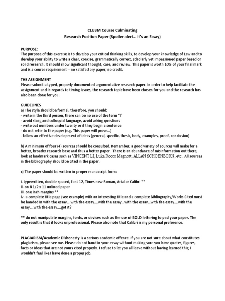 CLU3M Research Position Paper Guide | PDF