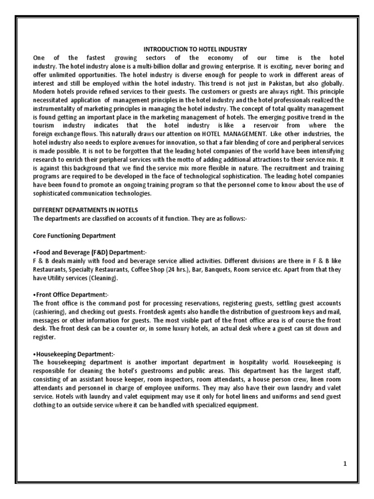 HR Management in the Hotel Industry | PDF | Human Resource Management ...