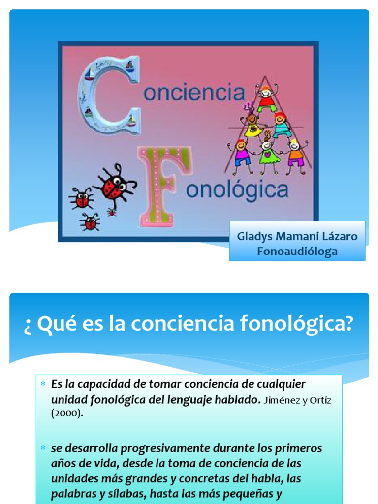 Taller Conciencia Fonológica | Fonología | Palabra