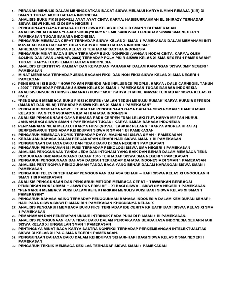 Contoh Judul KTI | PDF